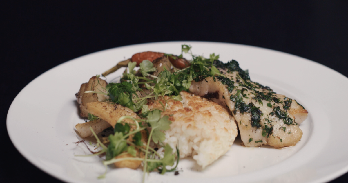 Crispy Rice Cake with Pan Seared Fish | Blackberry Magazine